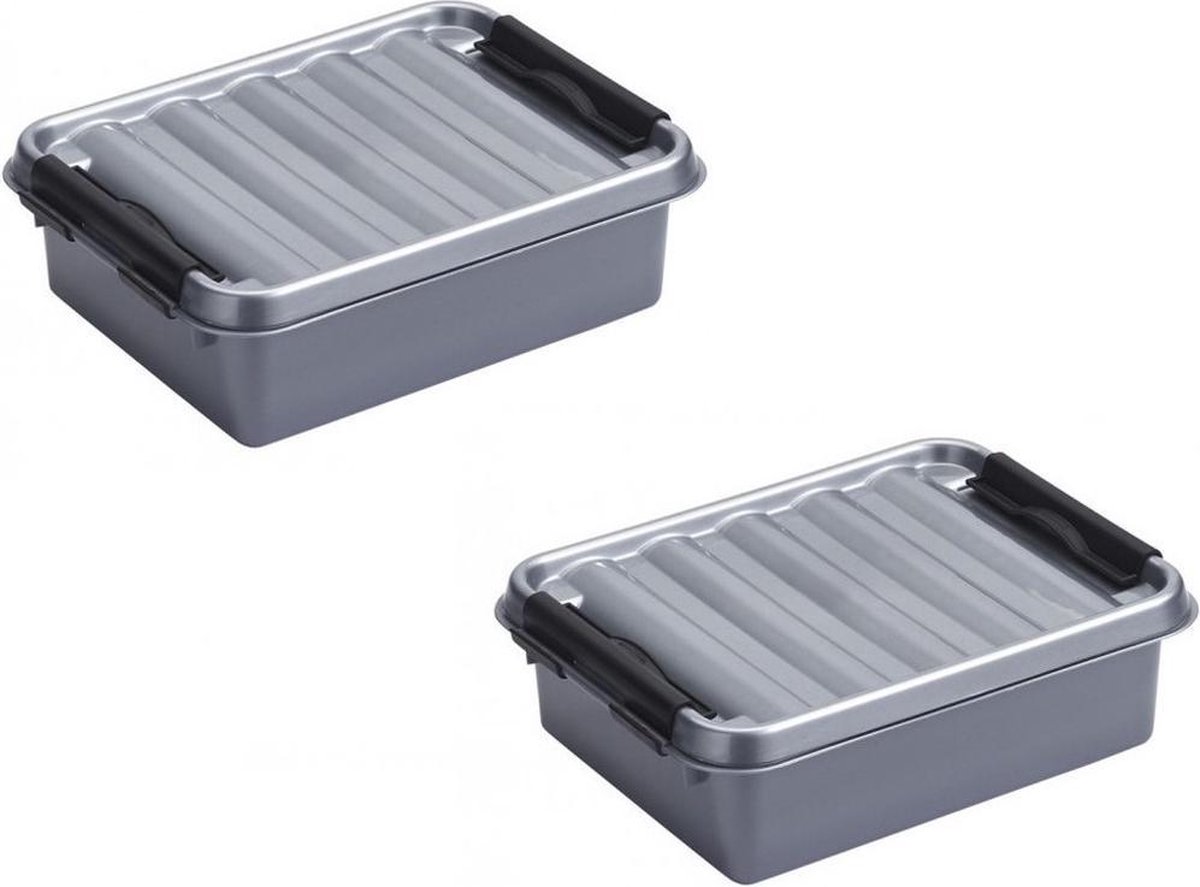 Set van 6x stuks q-Line opbergboxen/opbergdozen 1 liter 20 x 15 x 6 cm ...